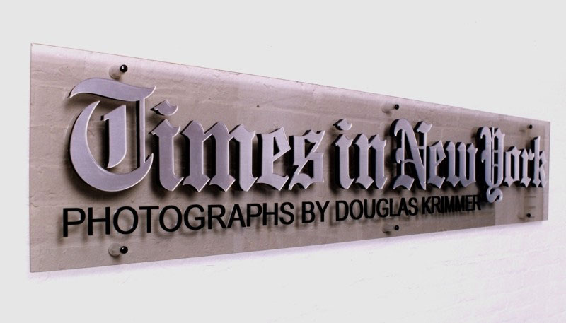 Plexiglass Letter Sign on Plex Panel for a Gallery Exhibit